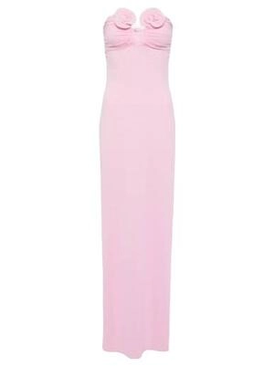 Magda Butrym Floral Appliqué Strapless Maxi Dress - Pink
