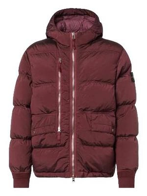Stone Island Down Hooded Jacket - Red