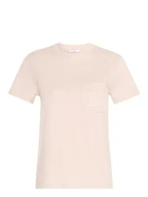 Max Mara Logo Embellished Crew Neck T-shirt - Pink