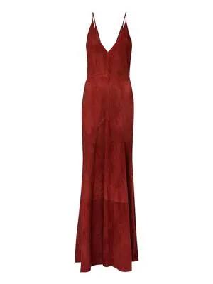 Gabriela Hearst Gabriela Hearst Brigita Suede Maxi Dress Red