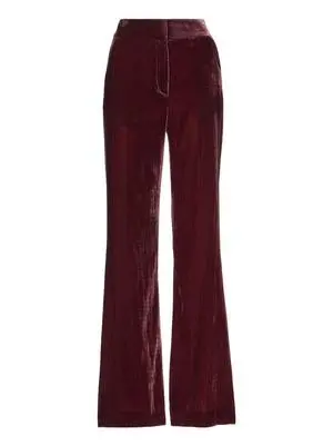 Veronica Beard Lebone High-rise Velvet Flared Pants - Brown