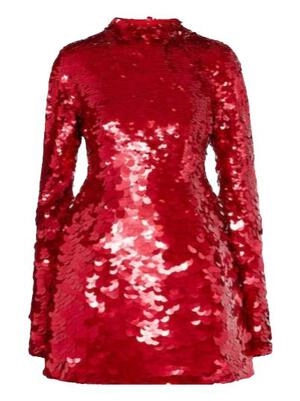 Sportmax Sequined Jersey Minidress - Red