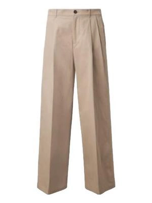 JIL SANDER Pleated Cotton Wide-leg Trousers - Nude