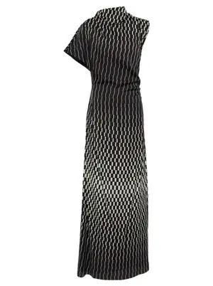 Tove June Printed Silk-blend Maxi Dress - Black
