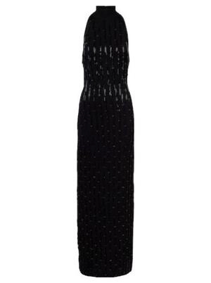 Galvan Embellished Maxi Dress With Slit - Black