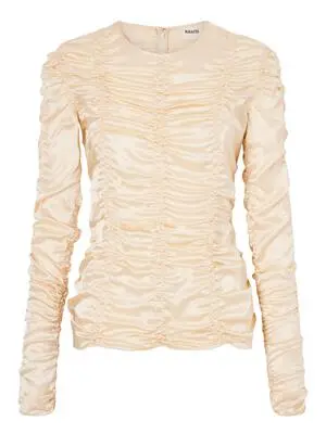 Khaite Rory Pleated Silk Top - Ivory