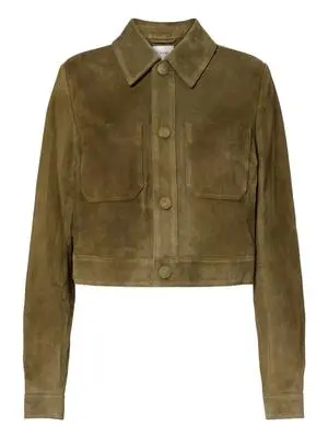 FRAME Frame Button-Front Leather Jacket