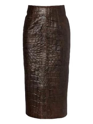 EMILIA WICKSTEAD Emilia Wickstead Loretta Croc-Effect Leather Pencil Skirt