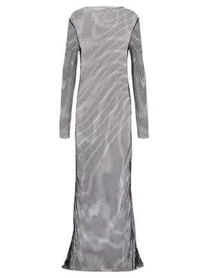 Tove Embellished Mesh Maxi Dress - Gray