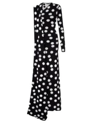 David Koma Polka-dot Scarf Detail Gown - Black