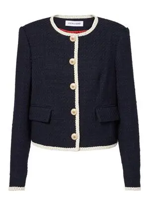 Veronica Beard Mabel Cropped Tweed Jacket - Black