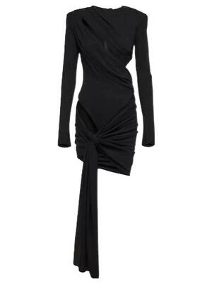 Attico Cutout Ruched Mini Dress - Black