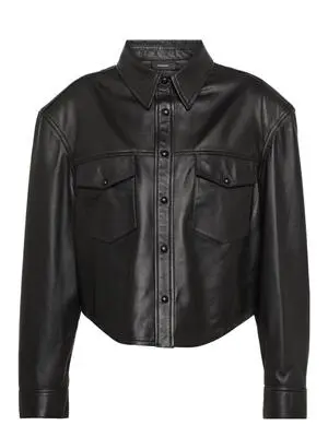 Wardrobe.NYC Leather Jacket With Snap Fastening - Black
