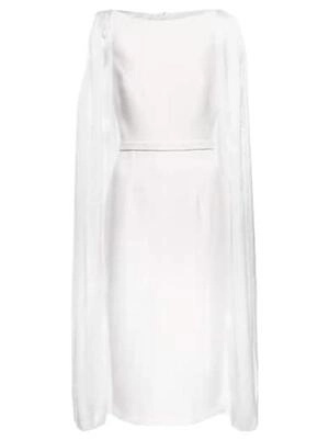 SAFIYAA LONDON Essiah Crêpe And Satin Midi Dress - White