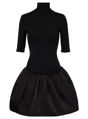 Magda Butrym Cotton And Silk Blend Mini Dress - Black