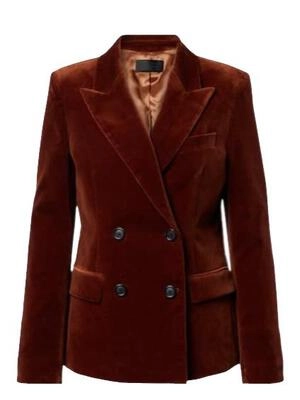 NILI LOTAN Velvet Blazer - Brown