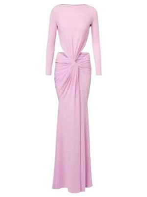 Alex Perry Gathered Crêpe Jersey Gown - Pink