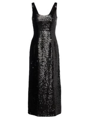 EMILIA WICKSTEAD Tippini Sequined Midi Dress - Black