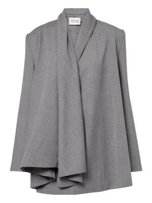 Tove Ren Wool Jacket With Scarf Collar - Gray