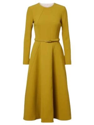 EMILIA WICKSTEAD Emilia Wickstead Ucellina Belted Midi Dress Brown