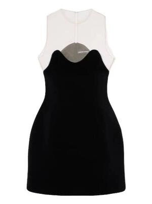 David Koma Wave Tulle Minidress - Black