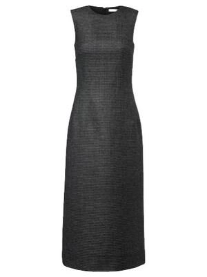 EMILIA WICKSTEAD Hartley Houndstooth Wool-blend Midi Dress - Black
