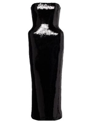 David Koma Sequined Bustier Midi Dress - Black
