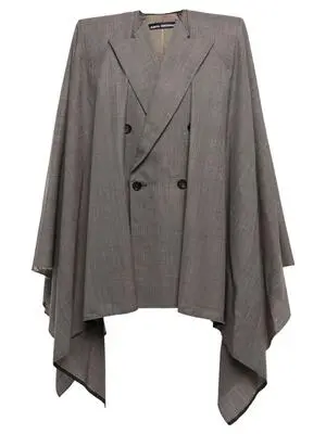 Junya Watanabe Double-breasted Draped Mini Dress - Gray