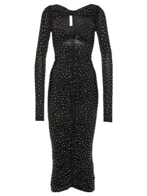 Alex Perry Crystal-embellished Cutout Jersey Midi Dress - Black