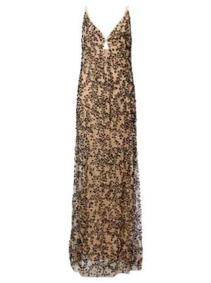 Johanna Ortiz Embellished Mesh Gown - Brown