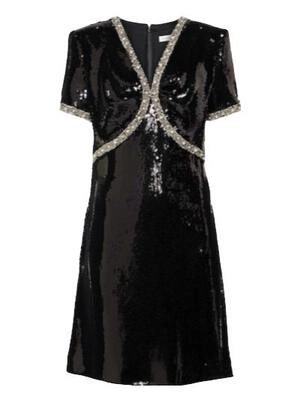 Nina Ricci Embellished Sequined Minidress - Black