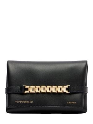 Victoria Beckham Chain Mini Leather Shoulder Bag - Black