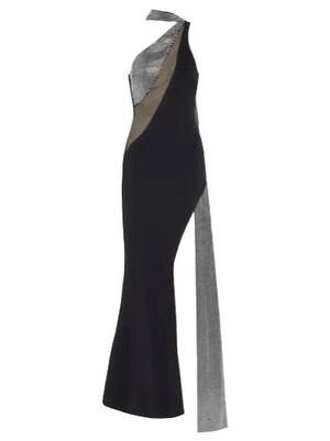 David Koma Crystal-embellished Scarf Gown - Black
