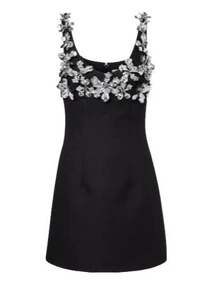 EMILIA WICKSTEAD Einna Embellished Crêpe Minidress - Black