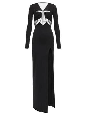NENSI DOJAKA Cutout Jersey Maxi Dress - Black