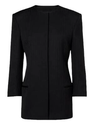 Calvin Klein Ribbed Wool Blazer - Black