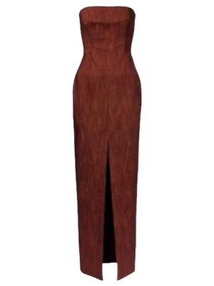 ROKSANDA Roksanda Shani Wool And Cotton Bustier Gown Brown