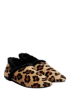 YVES SALOMON Shearling-lined Calf Hair Slip-on - Black