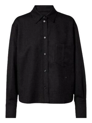 Victoria Beckham Ellys Wool Flannel Shirt - Black