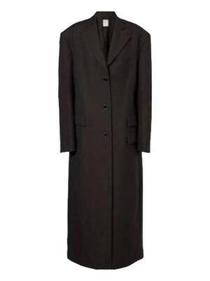 Calvin Klein Striped Wool Coat - Black