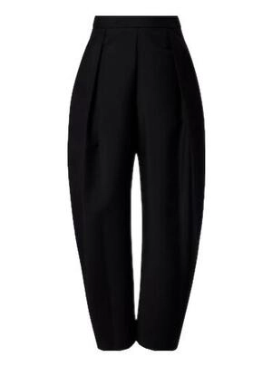 RÓHE Wool And Mohair Barrel Leg Pants - Black