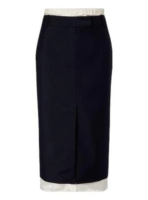 RÓHE Róhe Wool And Mohair Midi Skirt With Boxer-Inspired Waistband Black