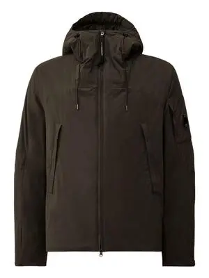 C.P. COMPANY Long Sleeve Hooded Cotton Coat - Grey