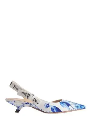 Dior Pointed-toe Slingback High-heeled Sandals - White/blue