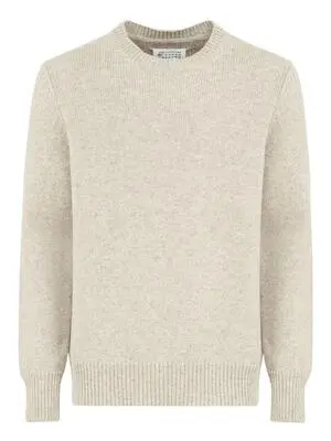 MAISON MARGIELA Long Sleeve Crewneck Knitted Jumper - White
