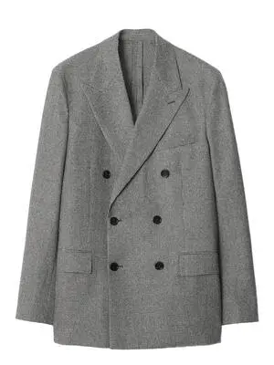 Burberry Puppytooth Check Wool Tailored Jacket - Titanium Gray/black