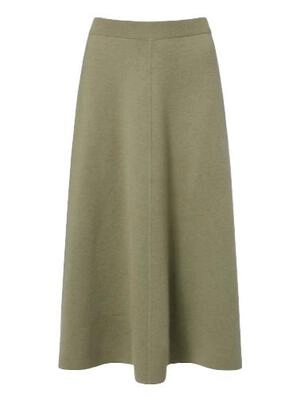 Jardin Des Orangers Virgin Wool And Cashmere Midi Skirt - Green