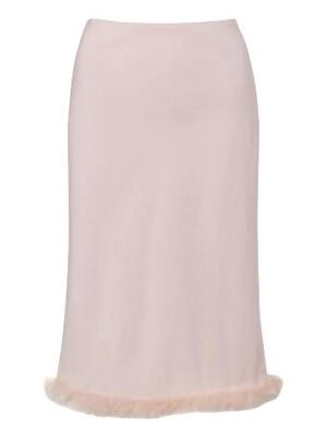 Dorothee Schumacher Soft Vibes Feather-trimmed Midi Skirt - Pink