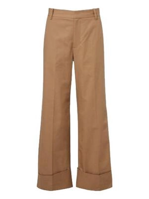 FRAME Cuffed Slim Palazzo Wide-leg Pants - Brown