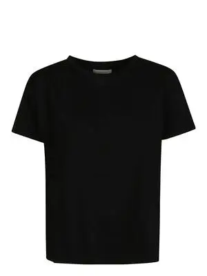 Loulou De Saison Round Neck Short Sleeve T-shirt - Black